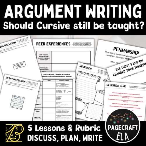 Argument Writing Assignment | For or Against Cursive Writing in Schools