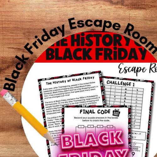 Black Friday Escape Room Reading Activity ELA by Aspiring Owls Resources