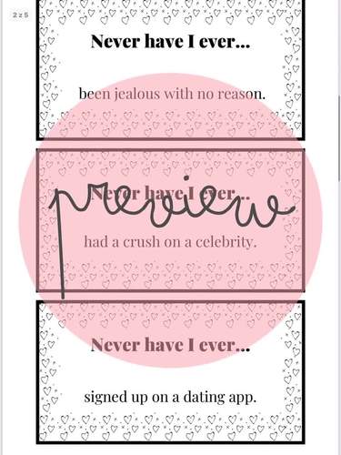 Never have I ever- Love and Emotions cards | Developing speaking ESL