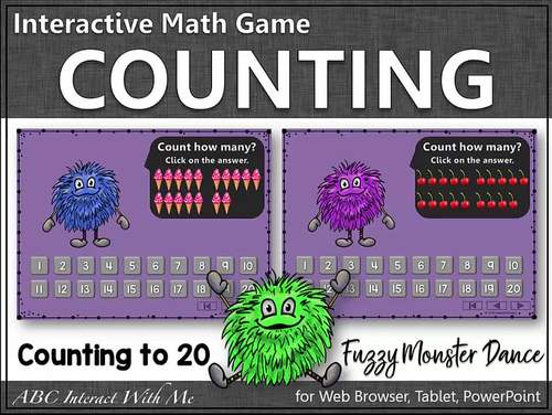 Counting to 20 Number Sense Interactive Math Game {Fuzzy Monster Dance}