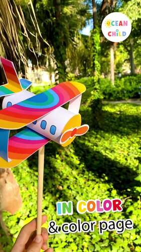 DIY airplane worksheet, coloring page airplane, transportation activity ...