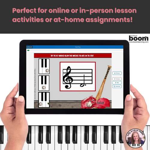 Matching C Position Notes on the Staff and Piano Keys BOOM™ Cards ...