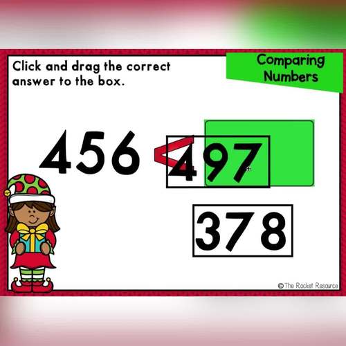 Christmas Compare Three Digit Numbers BOOM™ Cards Standard 2.NBT.4