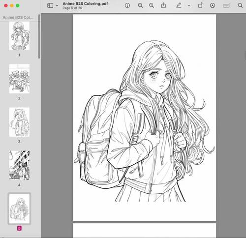 Anime Back to School Coloring Book || Cute Kawaii Manga Colouring Sheets