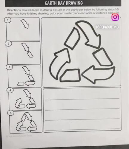 Earth Day Art Directed Drawing Worksheets | TPT