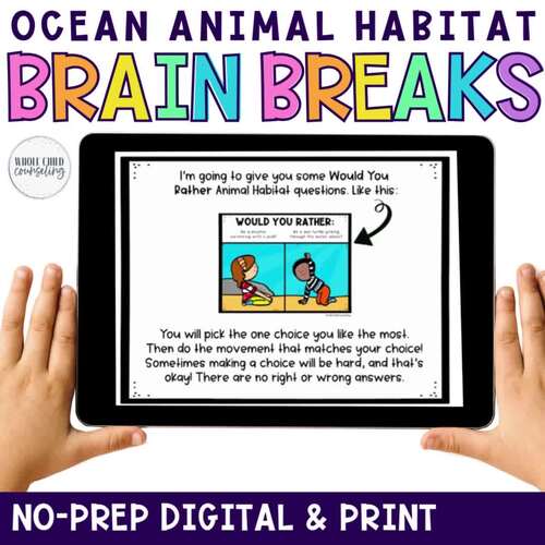 World Ocean Day Ocean Animal Biome Yoga Pose Movement Cards Game and ...