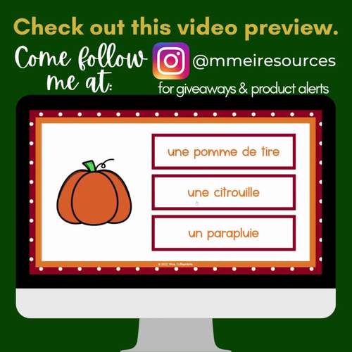 French Fall Vocabulary GAME | L'automne | Qu’est-ce que c’est? Digital