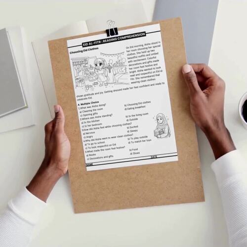 Eid al-Fitr Mubarak Reading Comprehension Worksheets, After Ramadan ELA