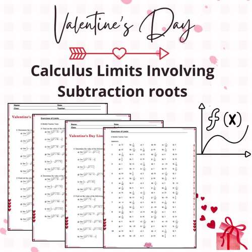Valentines Day Calculus Limits Involving subtraction roots Radical ...