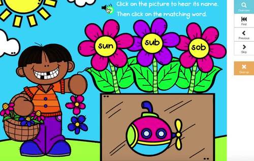 Match Pictures to Words | CVC Mixed Short Vowels | Spring Flowers (BOOM ...