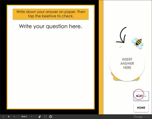 Google Slides Game Template | Digital Editable Self-Checking | Honey Bees