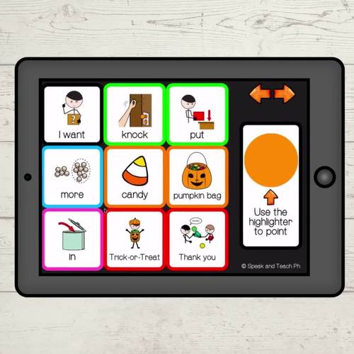 Halloween Trick or Treat Vocabulary and Expanding Utterances Boom Cards™