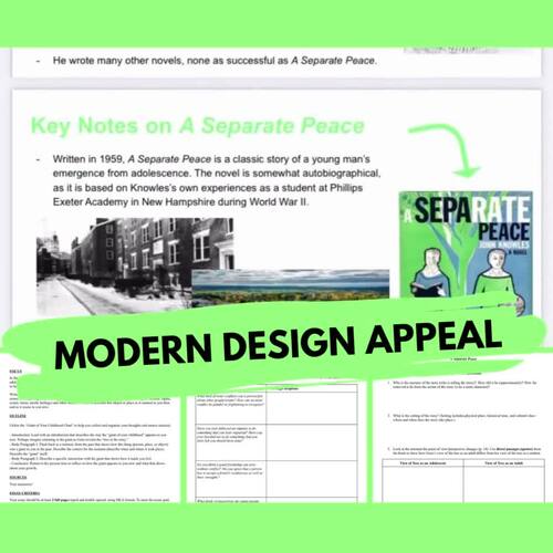 A Separate Peace | Literature Bundle by Rootworthy ELA | TPT