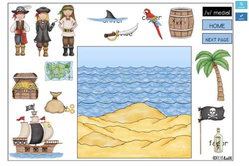 Pirates Speech Therapy Articulation Activity BOOM CARDS™ by Stacy Crouse