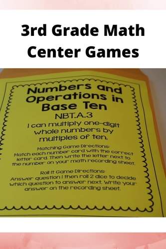 3rd Grade Math Center Games Bundle | Guided Math Task Cards | TPT