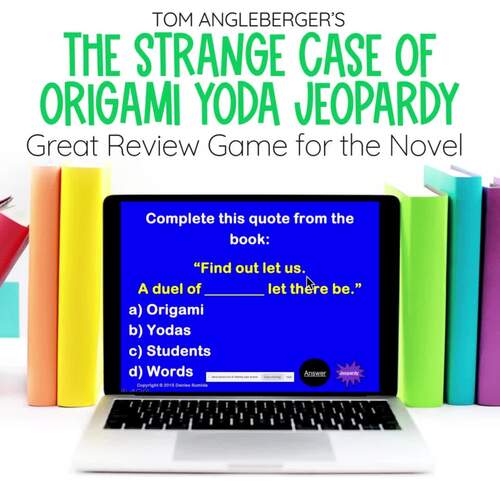The Strange Case of Origami Yoda by Tom Angleberger Jeopardy | TPT