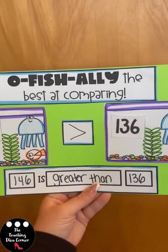 Fish Comparing Numbers Math Craft by The Teaching Diva Corner | TPT