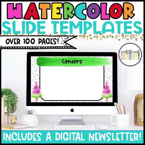 Watercolor Google Slides Template | Distance Learning | TPT