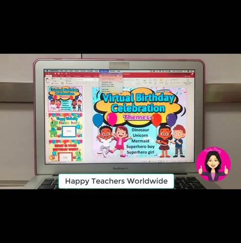 Virtual Birthday Celebration | Powerpoint Template for Distance Learning