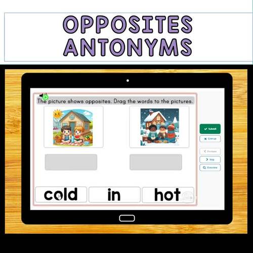 Opposites BOOM™ CARDS | Antonyms by Limes and Lemons | TPT