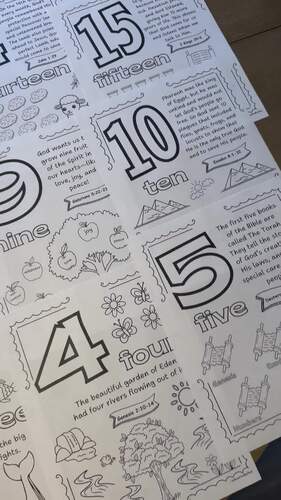 Christian-Bible Verse-Math-Counting-Coloring Pages-Scripture-Bible Numbers