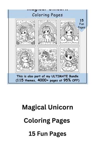 Magical Unicorn Coloring Pages for Kids & Adults | Printable Fantasy ...