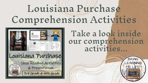 Louisiana Purchase Close Reading Comprehension Activities | 3rd & 4th Grade