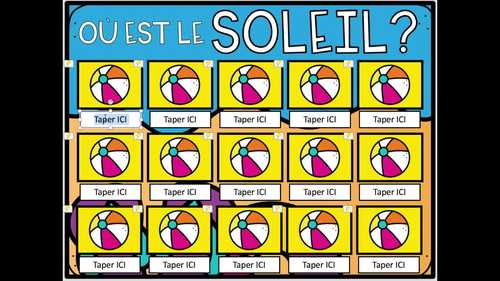 French Summer EDITABLE Digital Game - Où est le soleil? | TPT