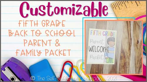 5th Grade Back to School Forms by The Self-Sufficient Classroom | TPT