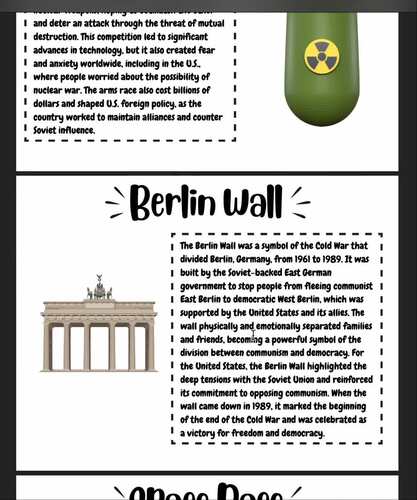 Cold War Events Gallery Walk | Interactive Reading Stations Activity