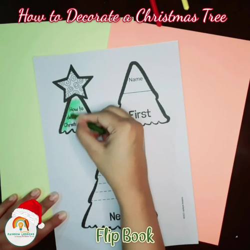 How to Decorate a Christmas Tree Flip Book | Christmas Writing Craftivity