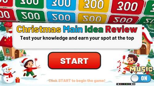 Christmas Main Idea and Supporting Details Game Show Reading Activity 5 ...