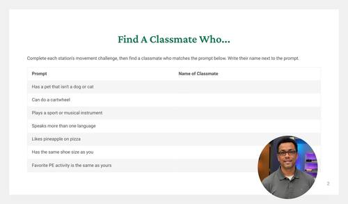 All About Me in Motion – Interactive PE Lesson & Icebreaker for Grades 6–12