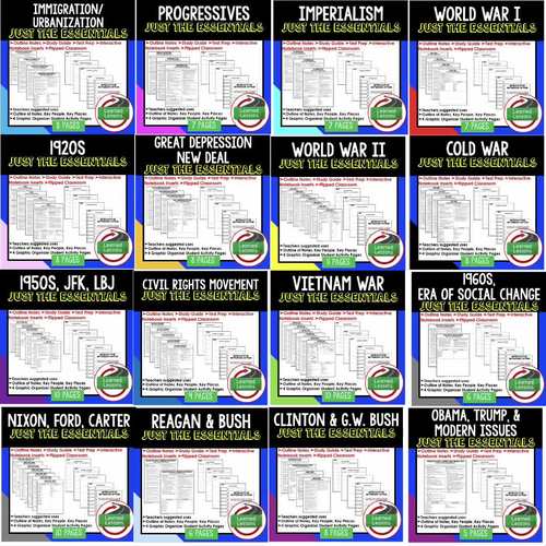 American History Outline Notes, American History Bullet Notes, Review ...