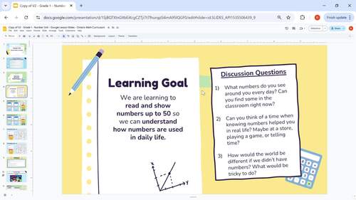 Google Slides Lessons - Ontario Math - Grade 1 - Number Unit | TPT