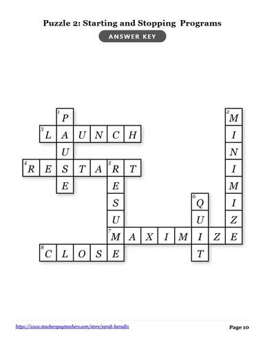 Software Verbs Sub Plans: Beginner ESL Crosswords with Word Bank