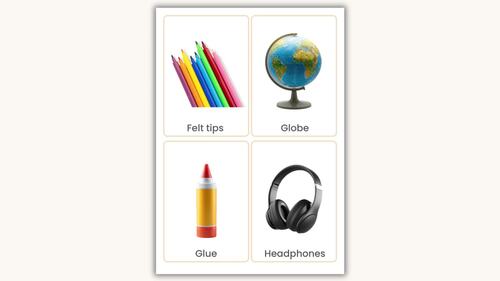 School Objects Flashcards | Real Photo Vocabulary Cards by Savvy Teaching