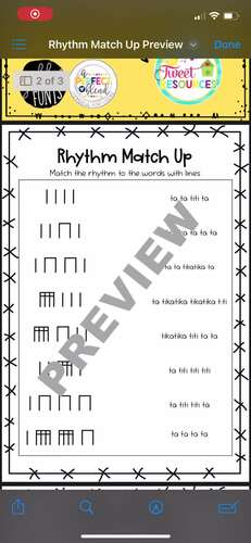 Rhythm Match Up 4 Beats by Mrs Murnane's Classroom | TPT