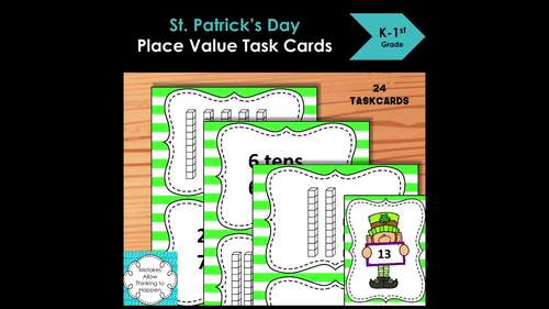 St. Patrick's Day Place Value Matching Task Cards | TPT