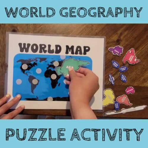 Map Activity | Geography Game | Learn The Continents and Oceans | TPT