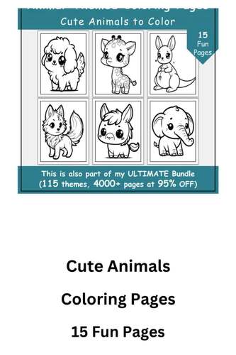 Cute Animals Coloring Pages | Creative Printable Art for Kids | Grades K-5