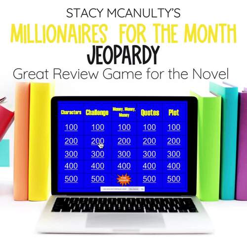 Millionaires for the Month by Stacy McAnulty Jeopardy | TPT