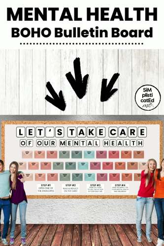Mental Health Awareness Interactive Bulletin Board | Positive Tasks | BOHO