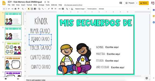 Digital Memory Book {SPANISH} by MM Bilingual | Teachers Pay Teachers
