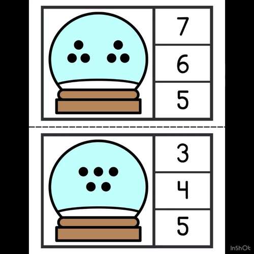 Subitizing Numbers to 10 | Winter Snowglobe Count & Clip Cards | TPT