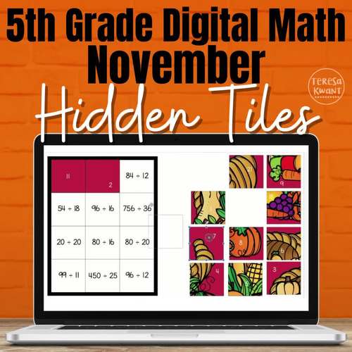 Hidden Picture Tiles Thanksgiving Math Activity 5th Grade | Distance ...