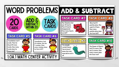 1st Grade | Add and Subtract Within 20 | Word Problems | Alice Fairy ...