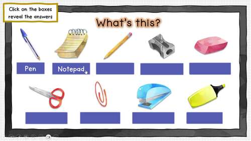 Stationery | English Vocabulary Matching Pairs Game | Pelmanism ...