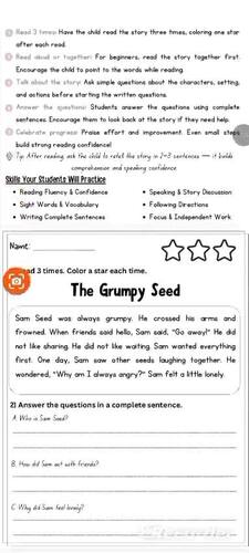 The Bad Seed Reading Passages with Comprehension Questions | SEL Stories