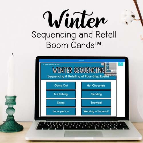 Winter Sequencing and Retell No Prep Speech Therapy Boom Cards™ | TPT